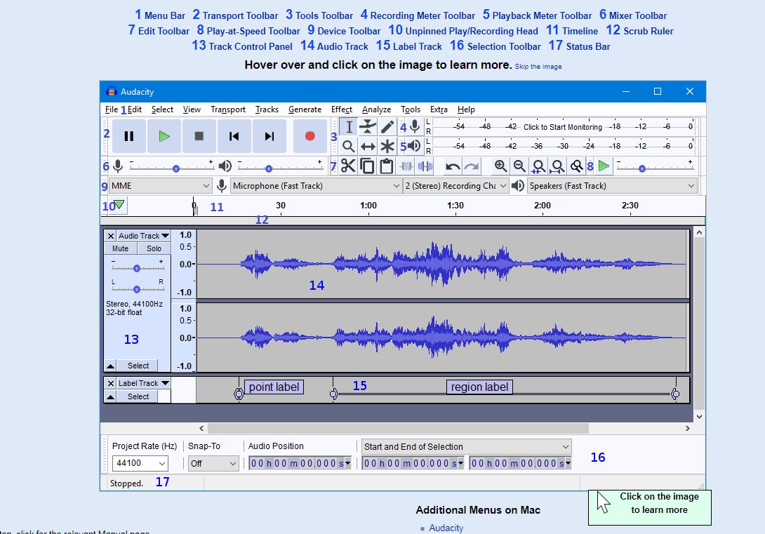 audacity menu | David Ludden